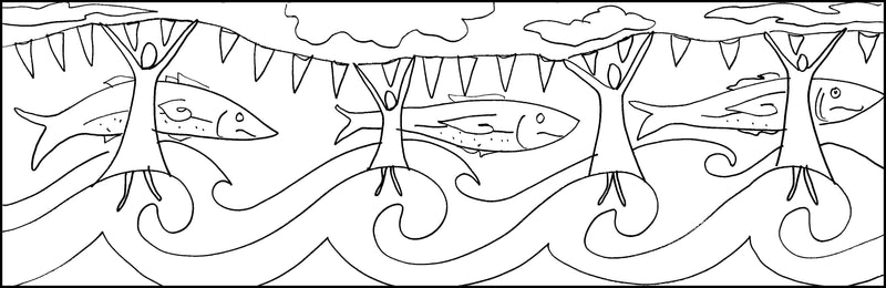 Fish Festival 9" x 28" Pattern – Deanne Fitzpatrick Rug Hooking Studio