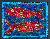 Velvet Fish 2 11.5" x 9" Framed – Deanne Fitzpatrick Rug Hooking Studio